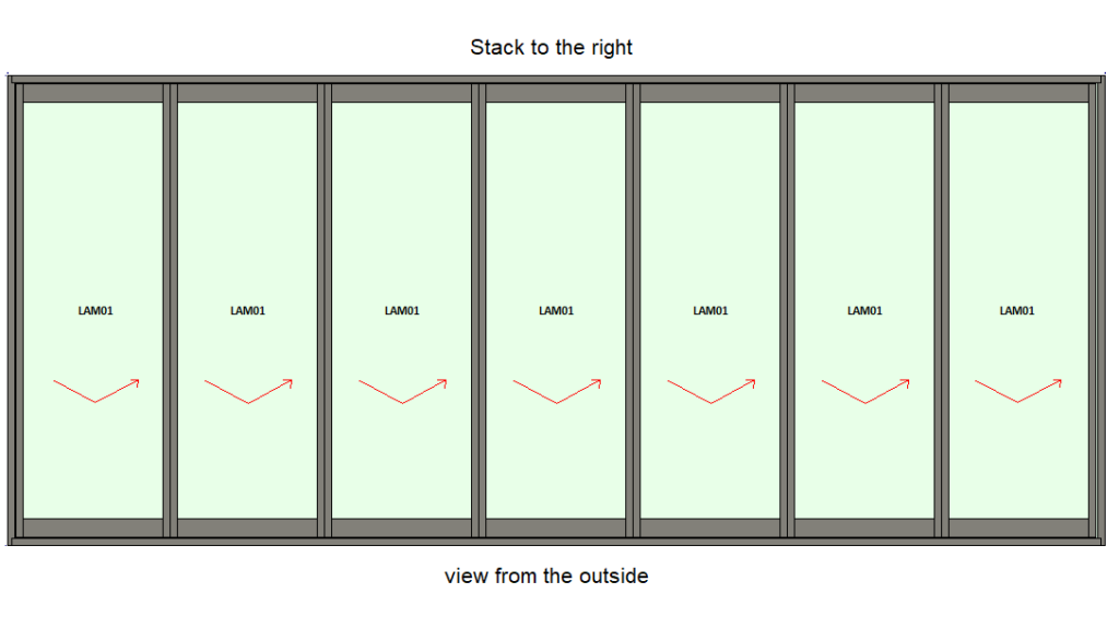 Aluminium Sliding Folding Door Vistafold 7 Panel Right | Premium Aluminium