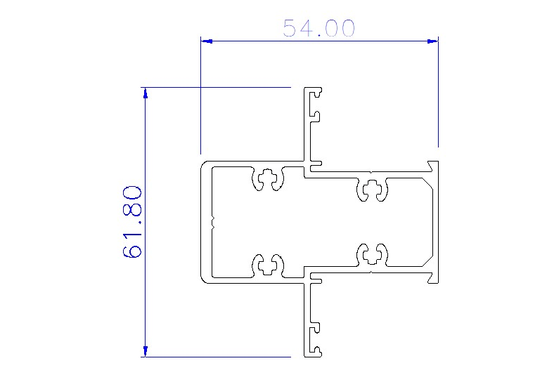Casement 30.5 mullion 54mm aluminium section | Premium Aluminium